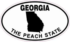 5in x 3in Oval Georgia the Peach State Sticker – StickerTalk®
