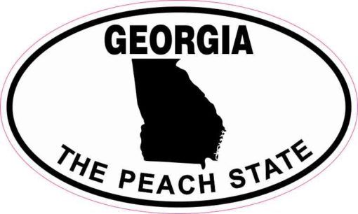5in x 3in Oval Georgia the Peach State Sticker – StickerTalk®