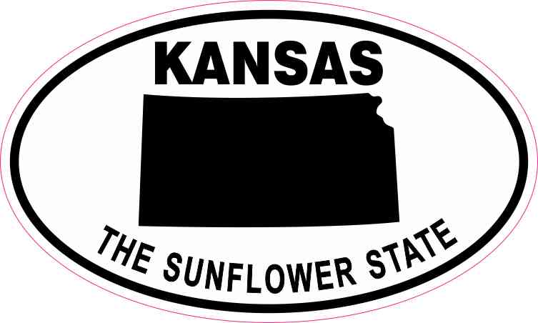 5in x 3in Oval Kansas the Sunflower State Sticker – StickerTalk®