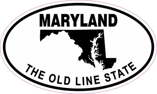 5in x 3in Oval Maryland the Old Line State Sticker – StickerTalk®
