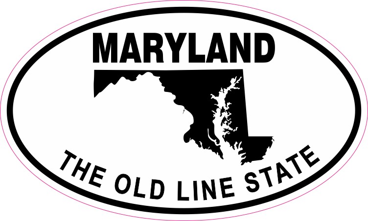 5in x 3in Oval Maryland the Old Line State Sticker