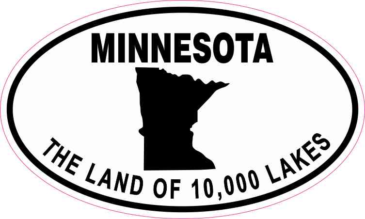 5in x 3in Oval Minnesota The Land of 10,000 Lakes Sticker
