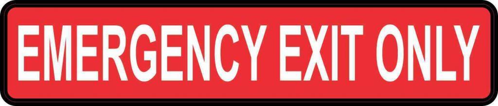 10in x 2in Emergency Exit Only Sticker – StickerTalk®