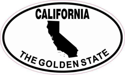 5in x 3in Oval California The Golden State Sticker – StickerTalk®