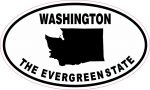 5in x 3in Oval Washington The Evergreen State Sticker
