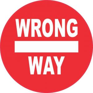 5in x 5in Wrong Way Sticker – StickerTalk®