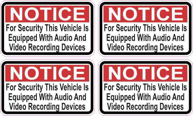 2.5in x 1.5in Red Notice Audio and Video Recording Stickers – StickerTalk®