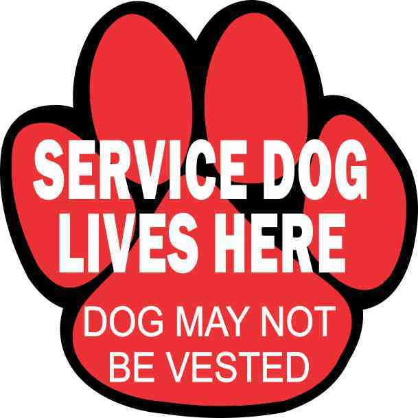 4in x 4in Service Dog Lives Here Sticker – StickerTalk®