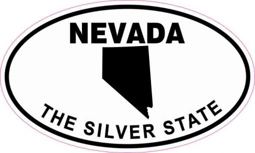 5in x 3in Oval Nevada The Silver State Sticker – StickerTalk®