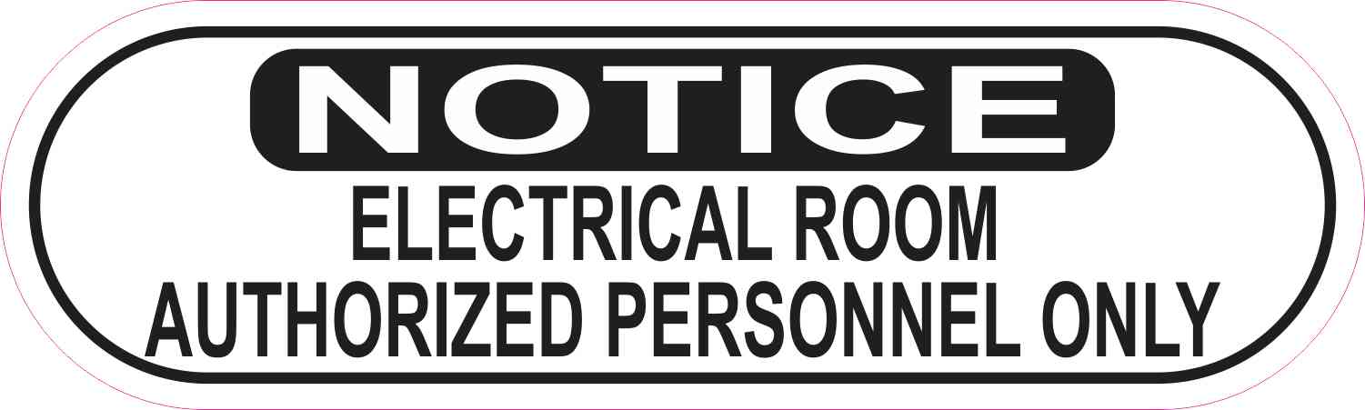 10in x 3in Authorized Personnel Only Electrical Room Sticker – StickerTalk®