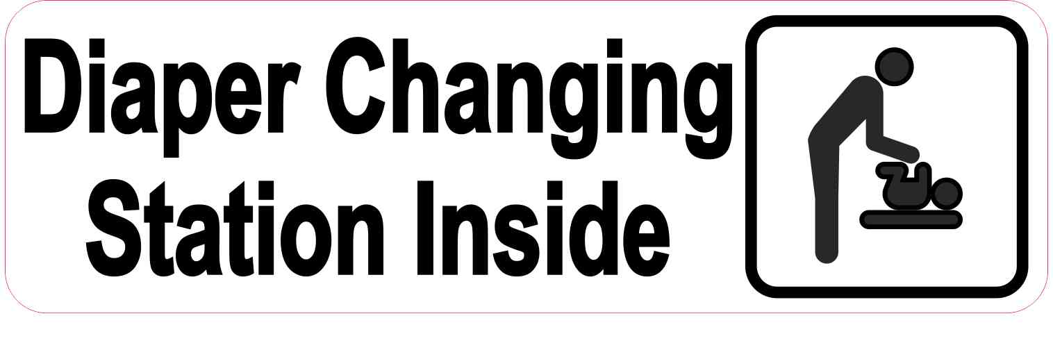 10in x 3in White Background Men’s Restroom Diaper Changing Station ...