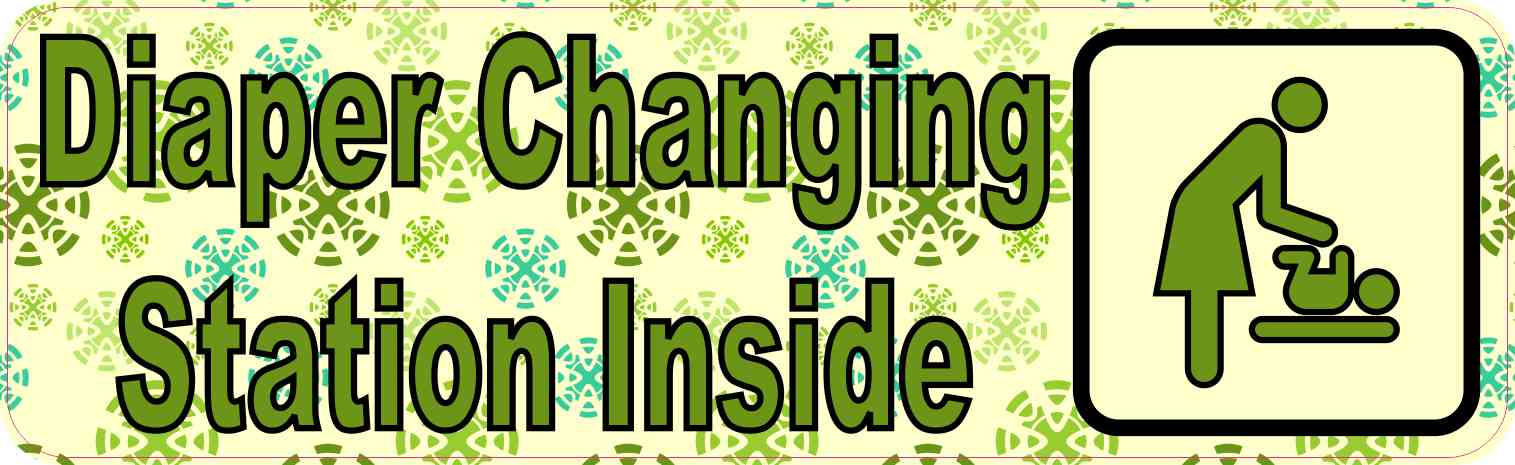 10in x 3in Green Diaper Changing Station Sticker – StickerTalk®