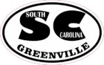 4in x 2.5in Oval SC Greenville South Carolina Sticker