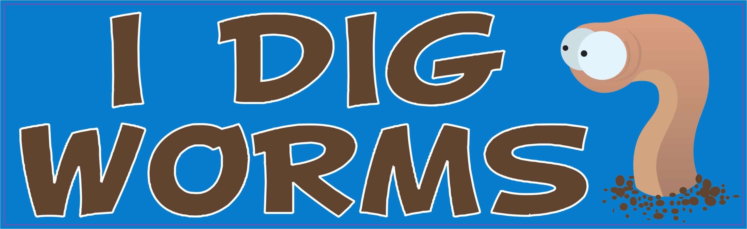 10in x 3in I Dig Worms Magnet