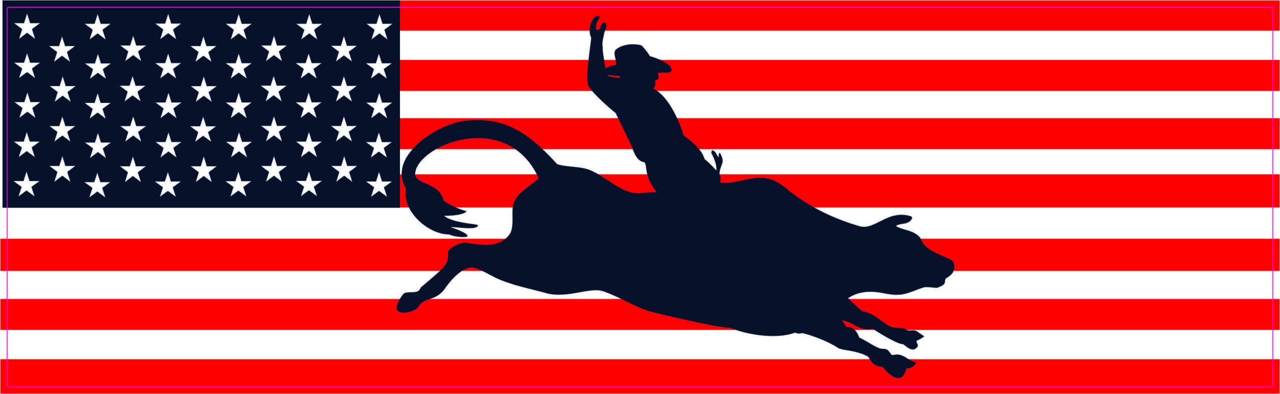 StickerTalk USA Flag Cowboy Vinyl Sticker, 10 inches x 3 inches