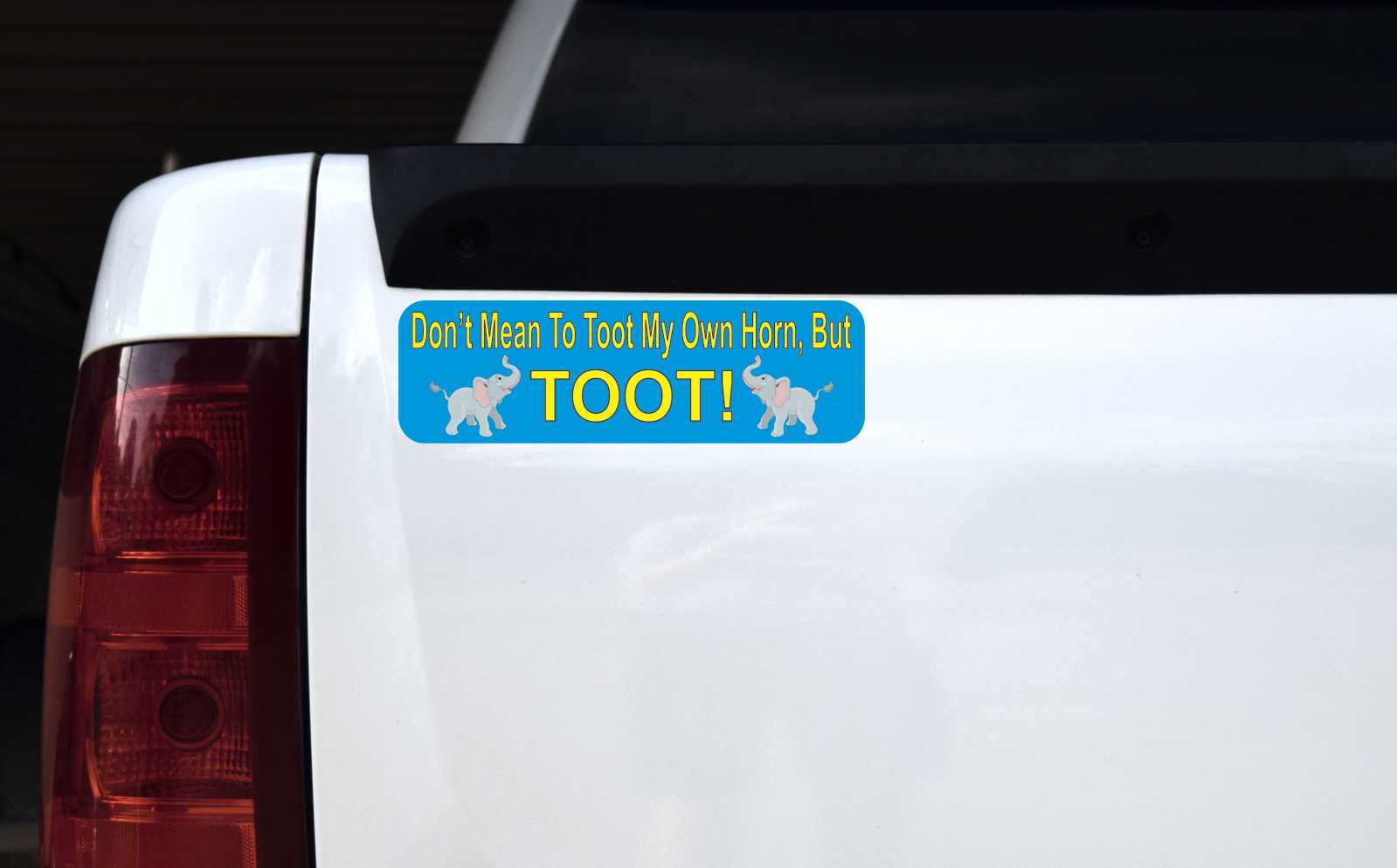 StickerTalk Elephant Toot My Own Horn Magnet, 10 inches by 3 inches ...