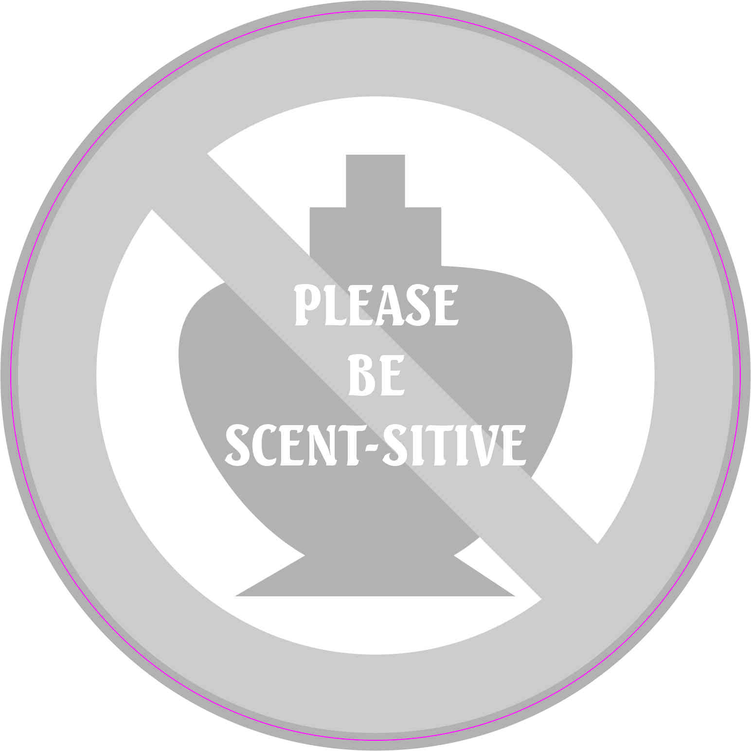 StickerTalk No Fragrance Be Scent-sitive Vinyl Sticker, 5 inches x 5 ...