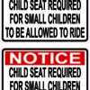 3.5in x 2.5in Child Seat Required Vinyl Stickers