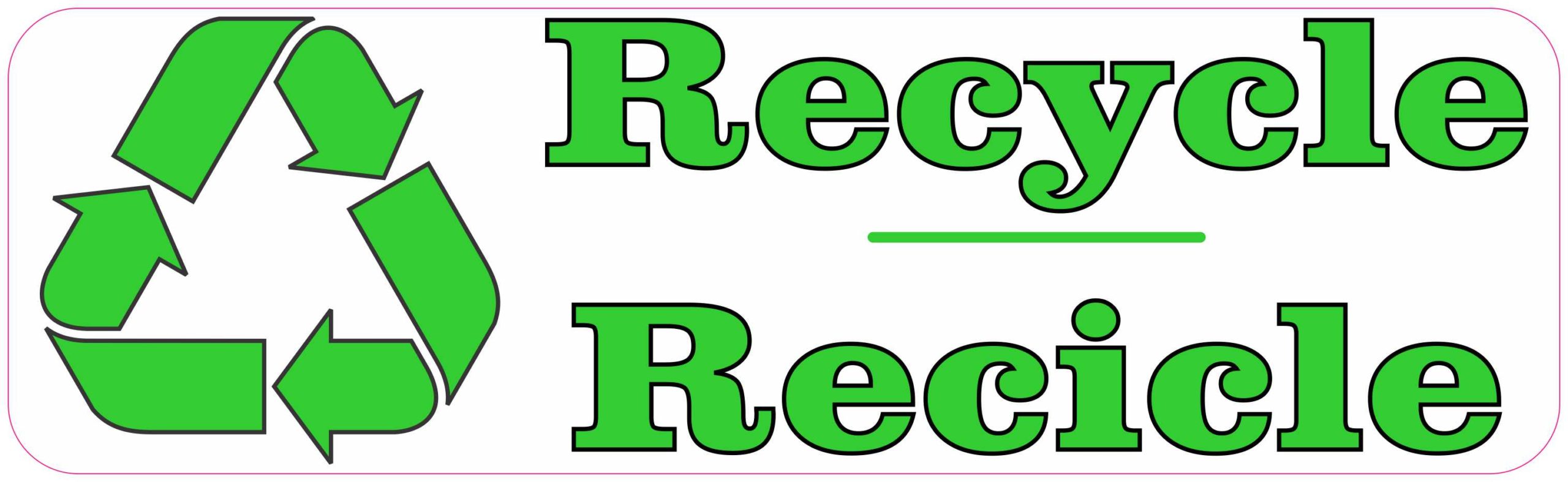 10in x 3in English Spanish Recycle Vinyl Sticker