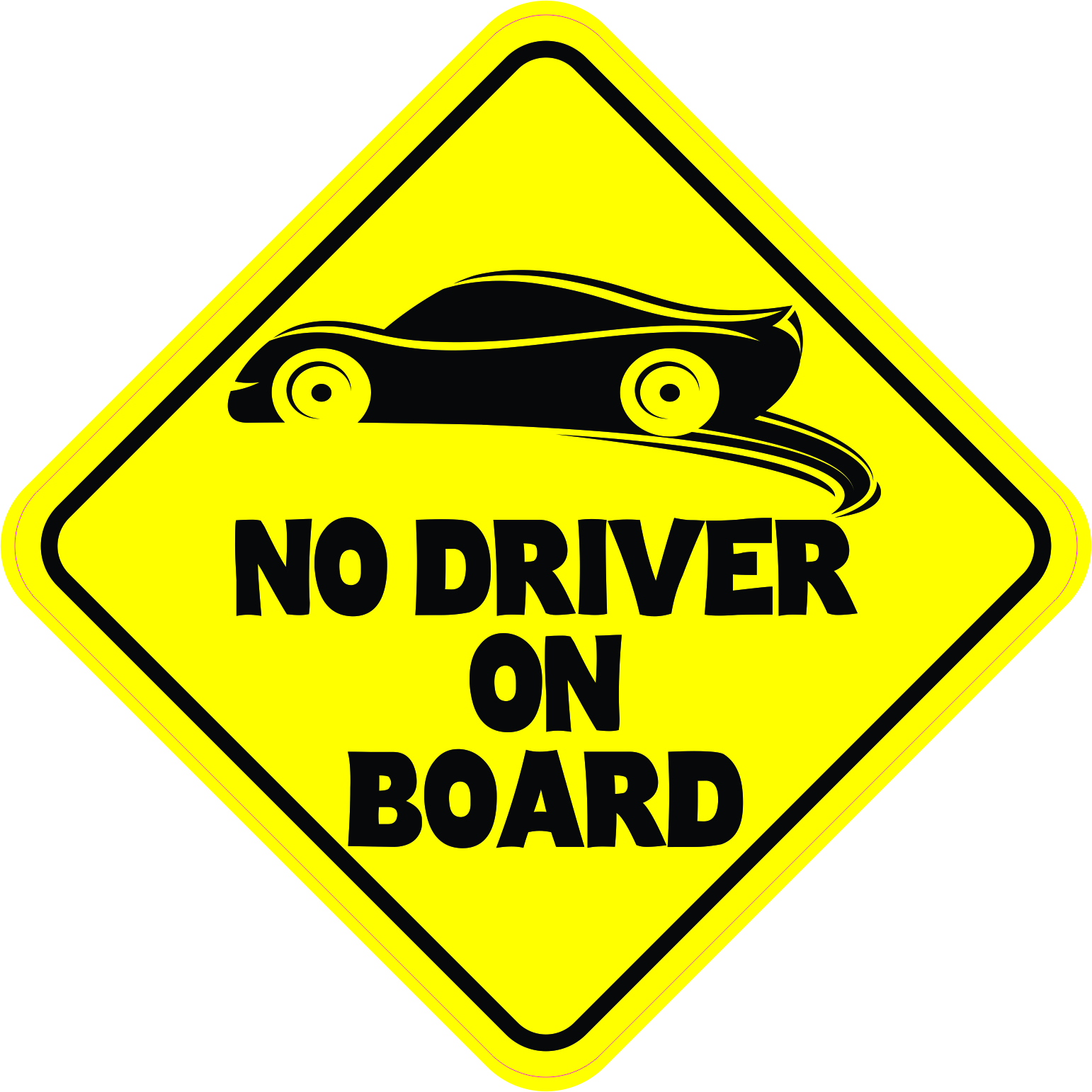 5in x 5in No Driver on Board Vinyl Sticker – StickerTalk®