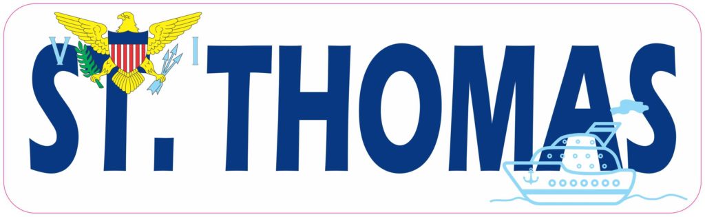 StickerTalk Cruise Ship St Thomas Vinyl Sticker, 10 inches by 3 inches ...