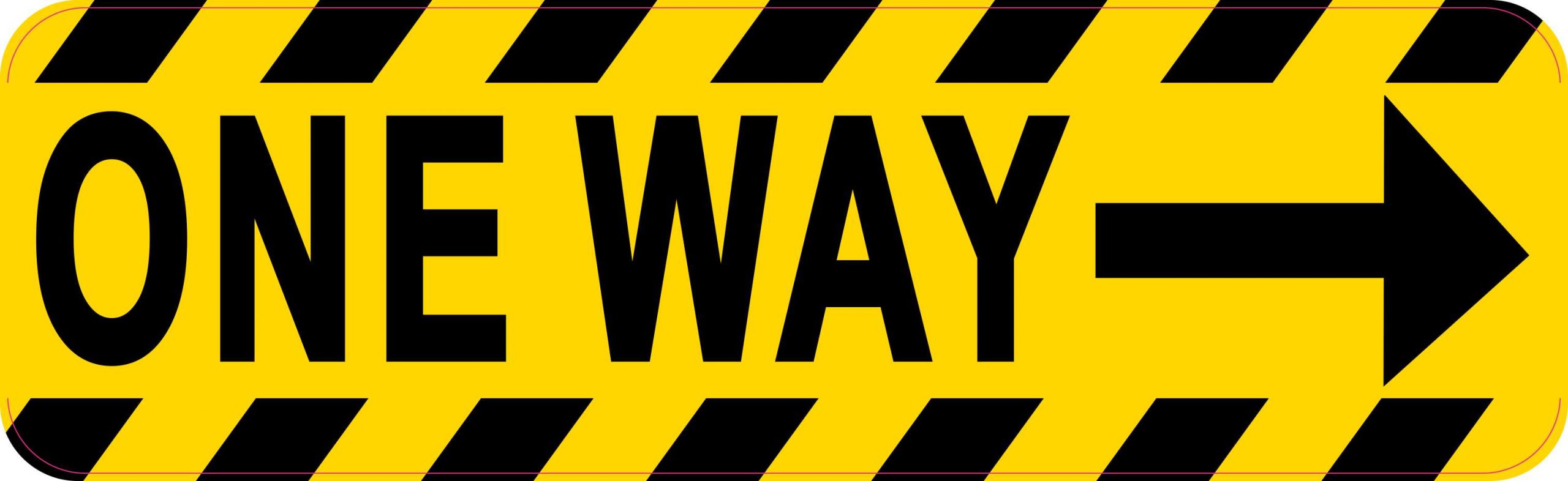 StickerTalk Right Arrow One Way Vinyl Sticker, 10 inches x 3 inches ...