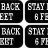 StickerTalk Stay Back 6 Feet Vinyl Stickers, 2 inches x 1 inches ...