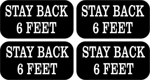 StickerTalk Stay Back 6 Feet Vinyl Stickers, 2 inches x 1 inches ...