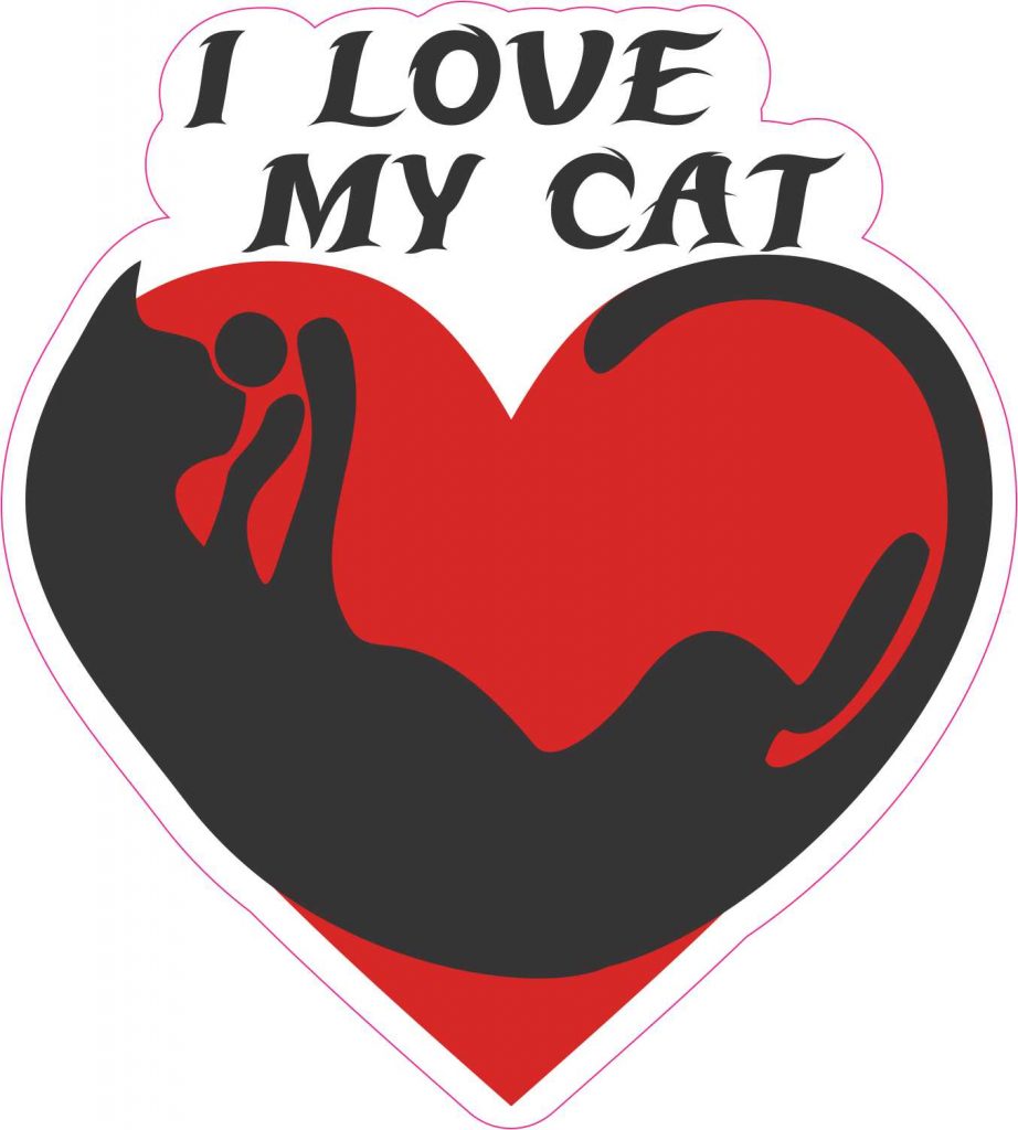 StickerTalk I Love My Cat Vinyl Sticker, 4.5 inches x 5 inches