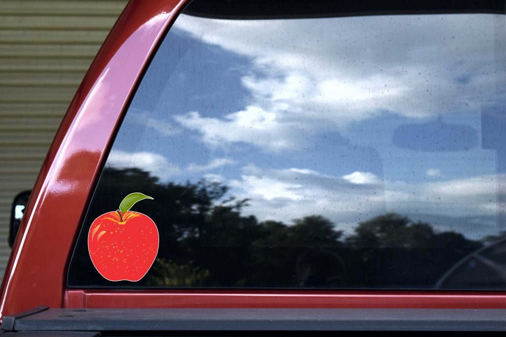 StickerTalk Red Apple Vinyl Sticker, 4 inches x 5 inches – StickerTalk®