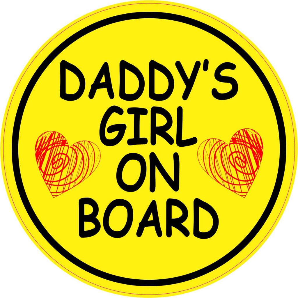 Stickertalk Circular Daddys Girl On Board Vinyl Sticker 5 Inches X 5