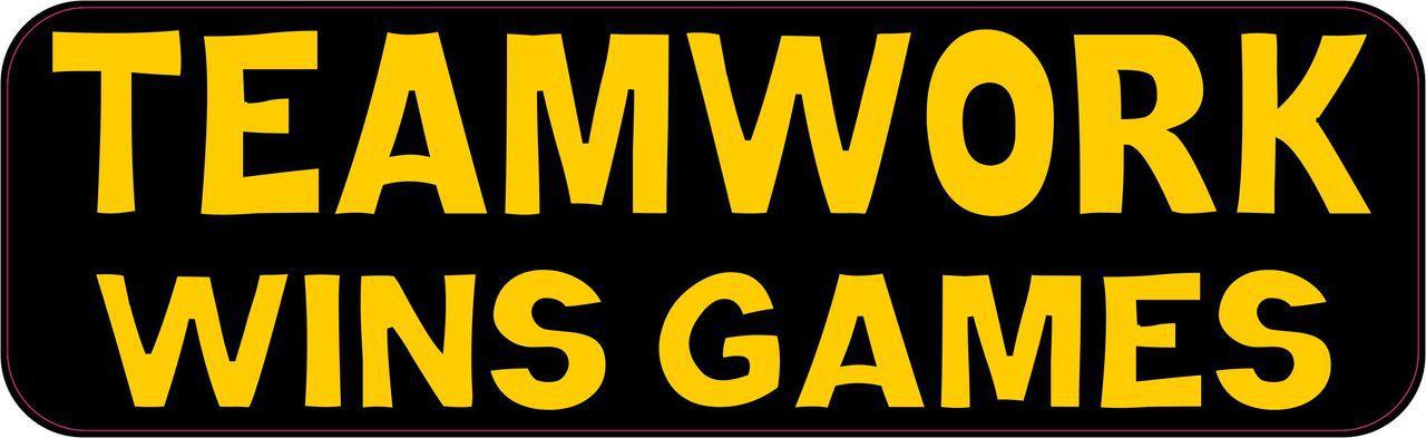 StickerTalk Teamwork Wins Games Vinyl Sticker, 10 inches x 3 inches ...