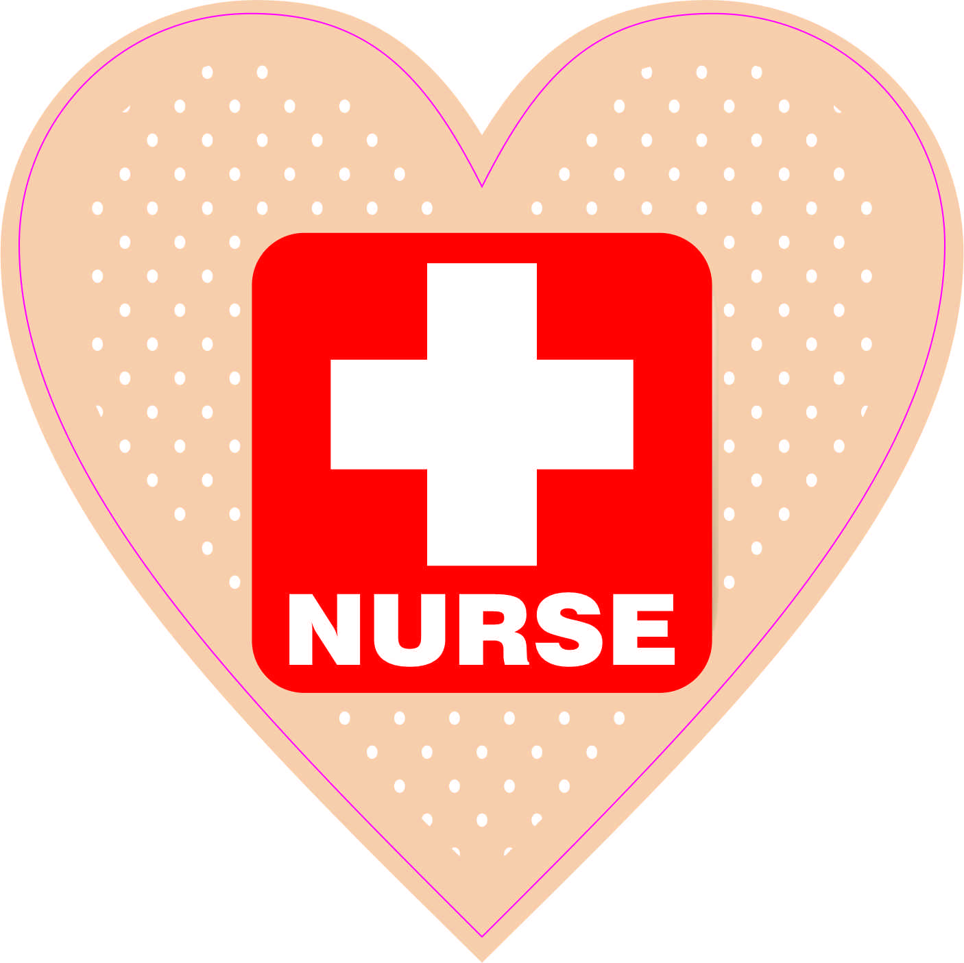 StickerTalk Heart Bandage Nurse Vinyl Sticker, 4.5 inches x 4.5 inches ...
