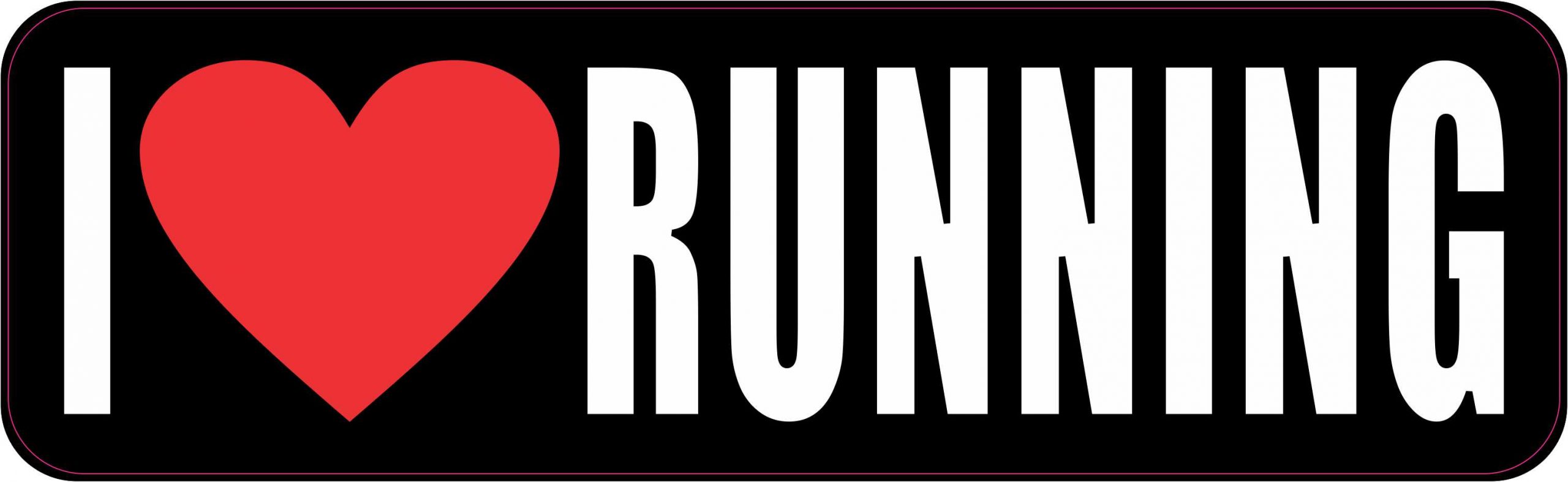 StickerTalk I Love Running Vinyl Sticker, 10 inches x 3 inches ...