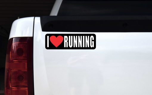 StickerTalk I Love Running Vinyl Sticker, 10 inches x 3 inches ...