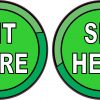 StickerTalk Sit Here Vinyl Stickers, 1 sheet of 2 stickers, 3 inches x ...