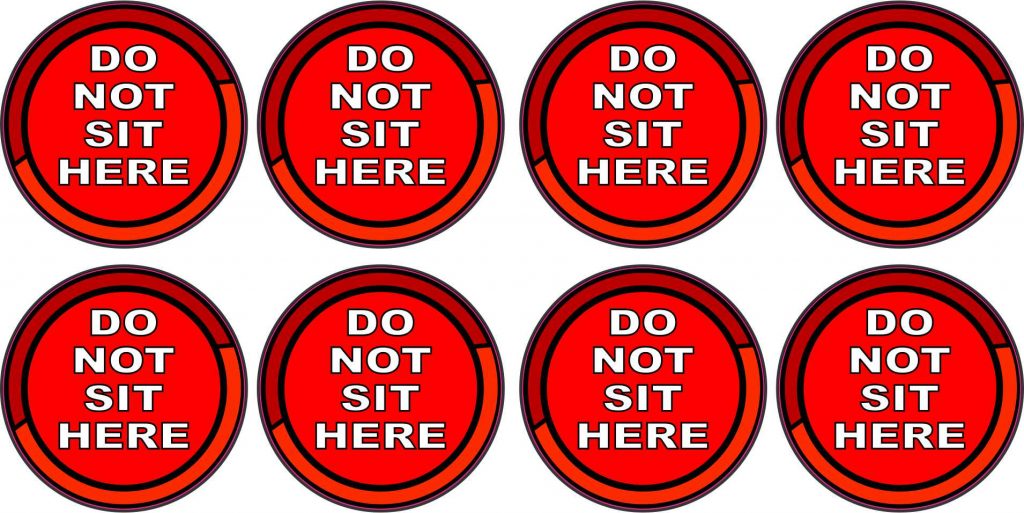 StickerTalk Red Do Not Sit Here Vinyl Stickers, 1 sheet of 8 stickers ...