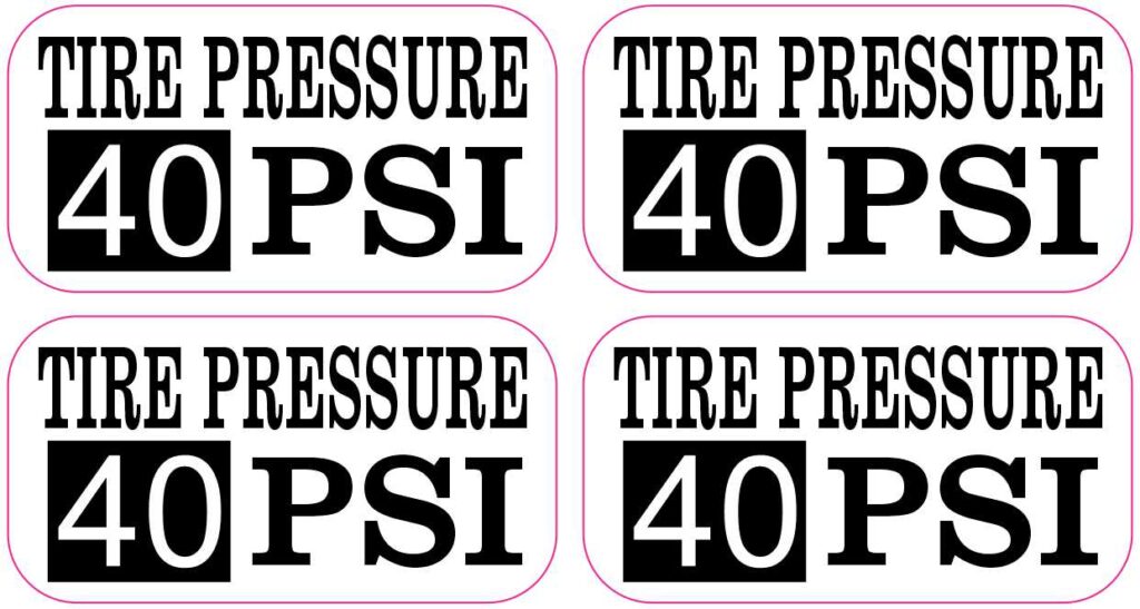 StickerTalk White Background Tire Pressure 40 PSI Vinyl Stickers, 2 ...