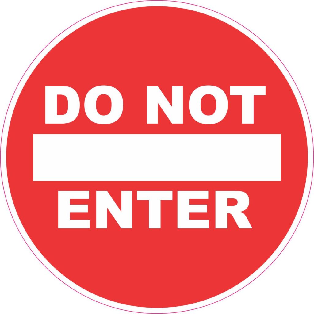 StickerTalk White Border Do Not Enter Vinyl Sticker, 5 inches x 5 ...