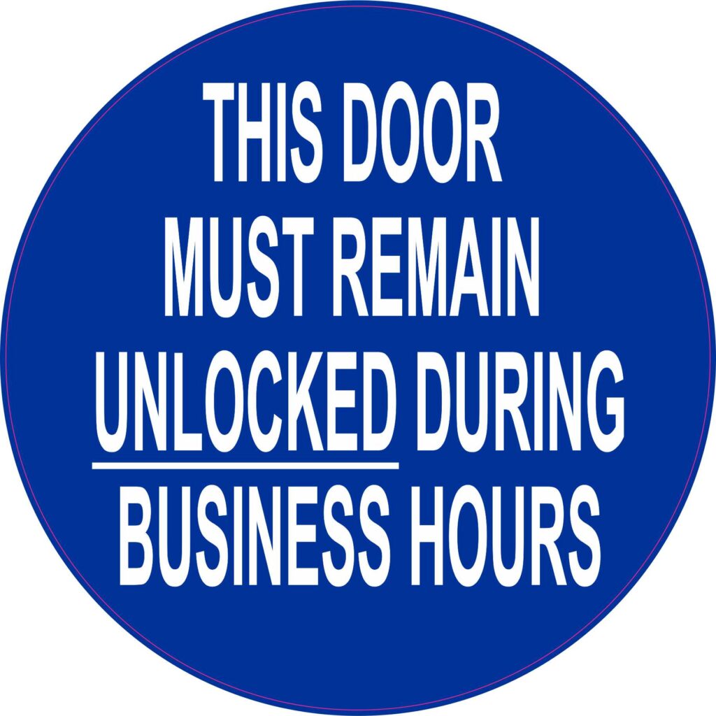 StickerTalk Door Must Remain Unlocked Vinyl Sticker, 6 inches x 6 ...