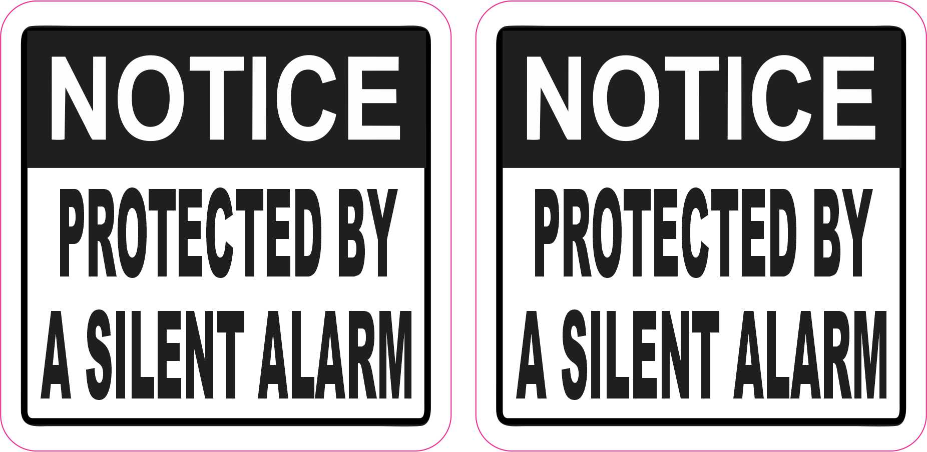 StickerTalk Protected by a Silent Alarm Vinyl Stickers, 1 sheet of 2 ...