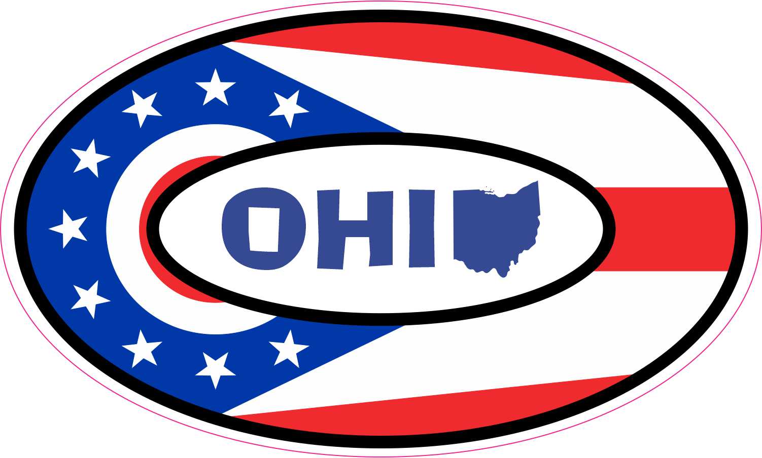 StickerTalk Map Oval Ohio Vinyl Sticker, 5 inches x 3 inches