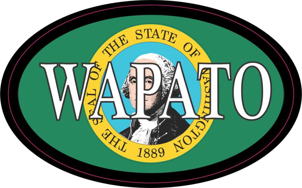 StickerTalk Oval Washington Flag Wapato Vinyl Sticker, 4 inches x 2.5 ...