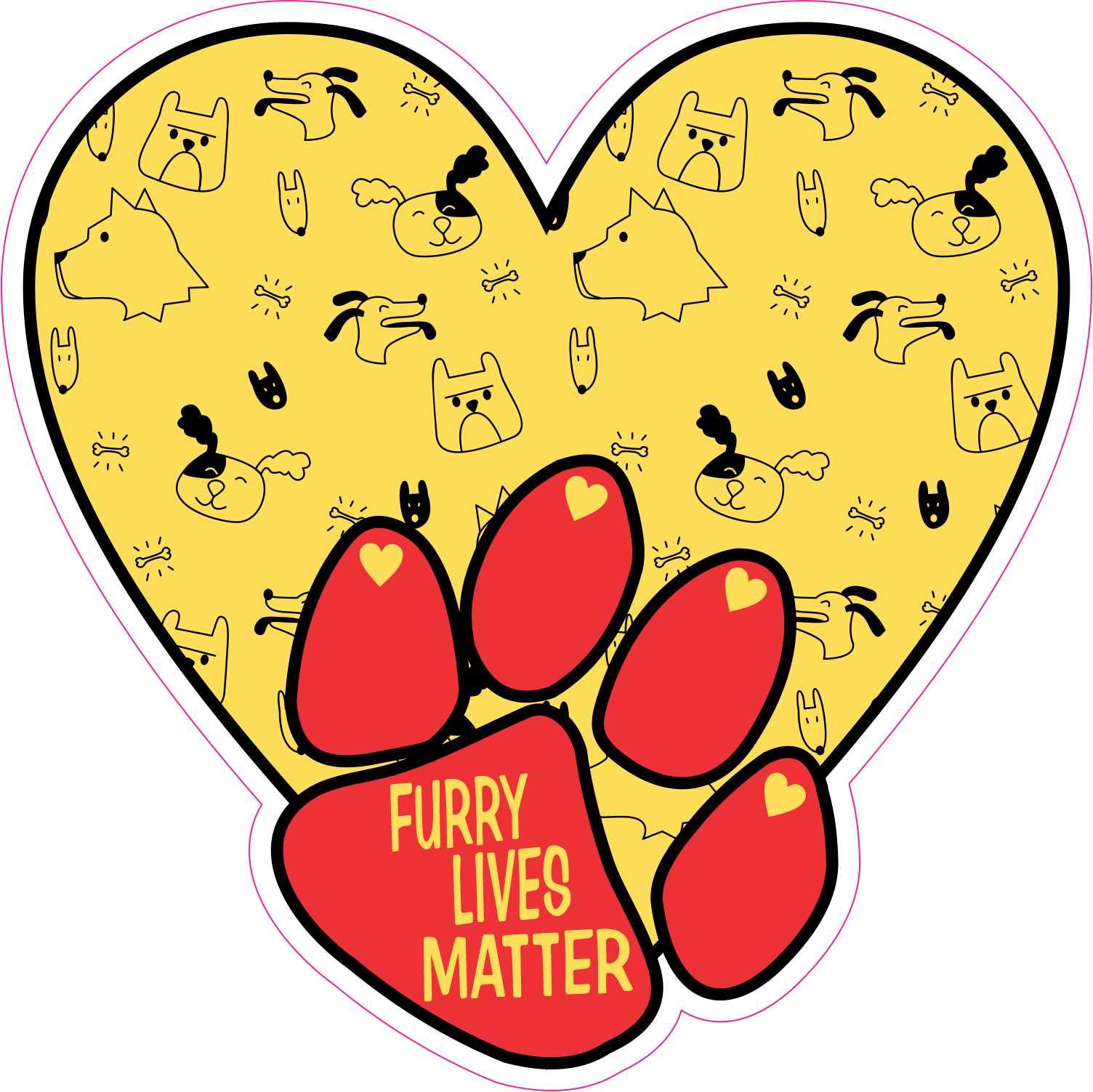 StickerTalk Dogs Furry Lives Matter Vinyl Sticker, 5 inches x 5 inches ...