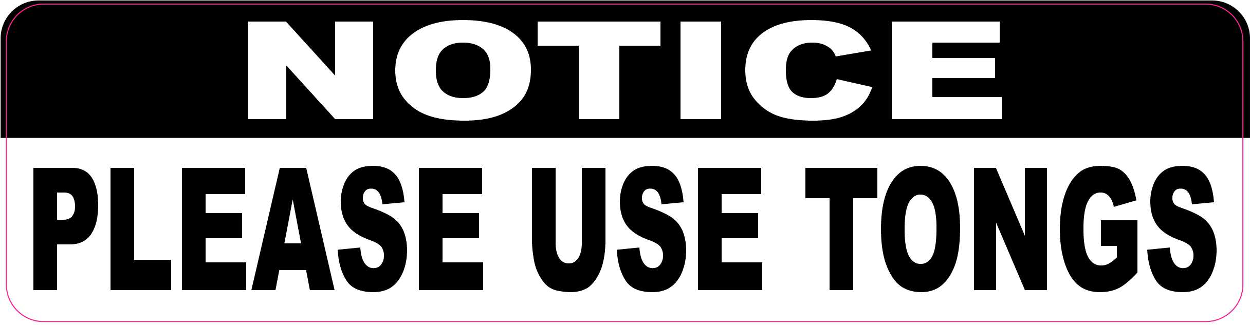 StickerTalk Please Use Tongs Vinyl Sticker, 10 inches x 3 inches ...