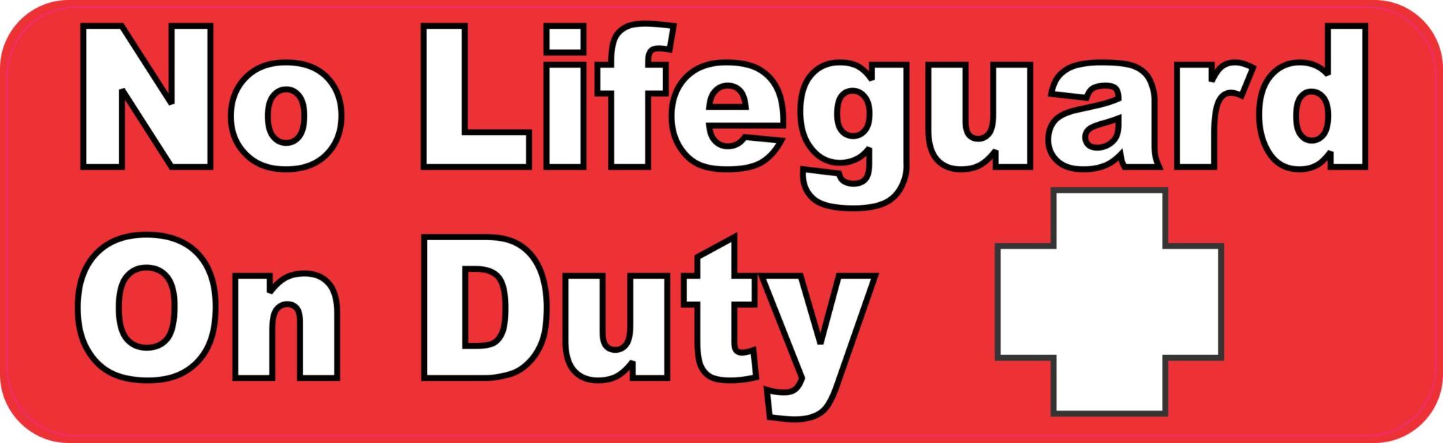 StickerTalk Outlined Text No Lifeguard on Duty Vinyl Sticker, 10 inches ...