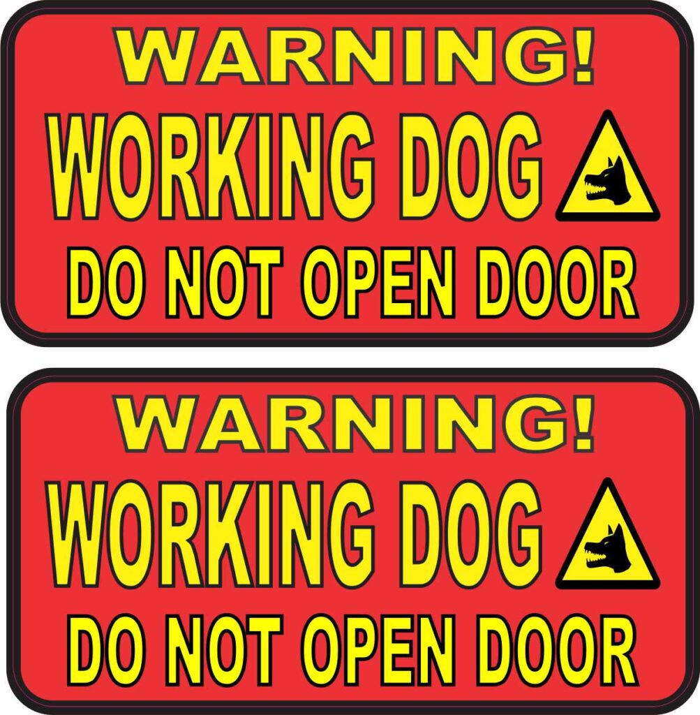 StickerTalk Red Do Not Open Door Working Dog Vinyl Stickers, 1 sheet of ...