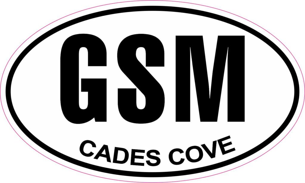 StickerTalk Oval GSM Cades Cove Vinyl Sticker, 5 inches x 3 inches