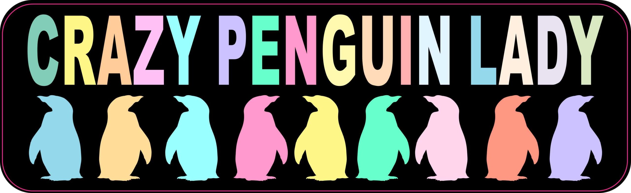StickerTalk Crazy Penguin Lady Vinyl Sticker, 10 inches x 3 inches ...