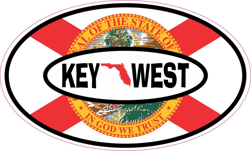 StickerTalk Oval Key West Vinyl Sticker, 5 inches x 3 inches – StickerTalk®